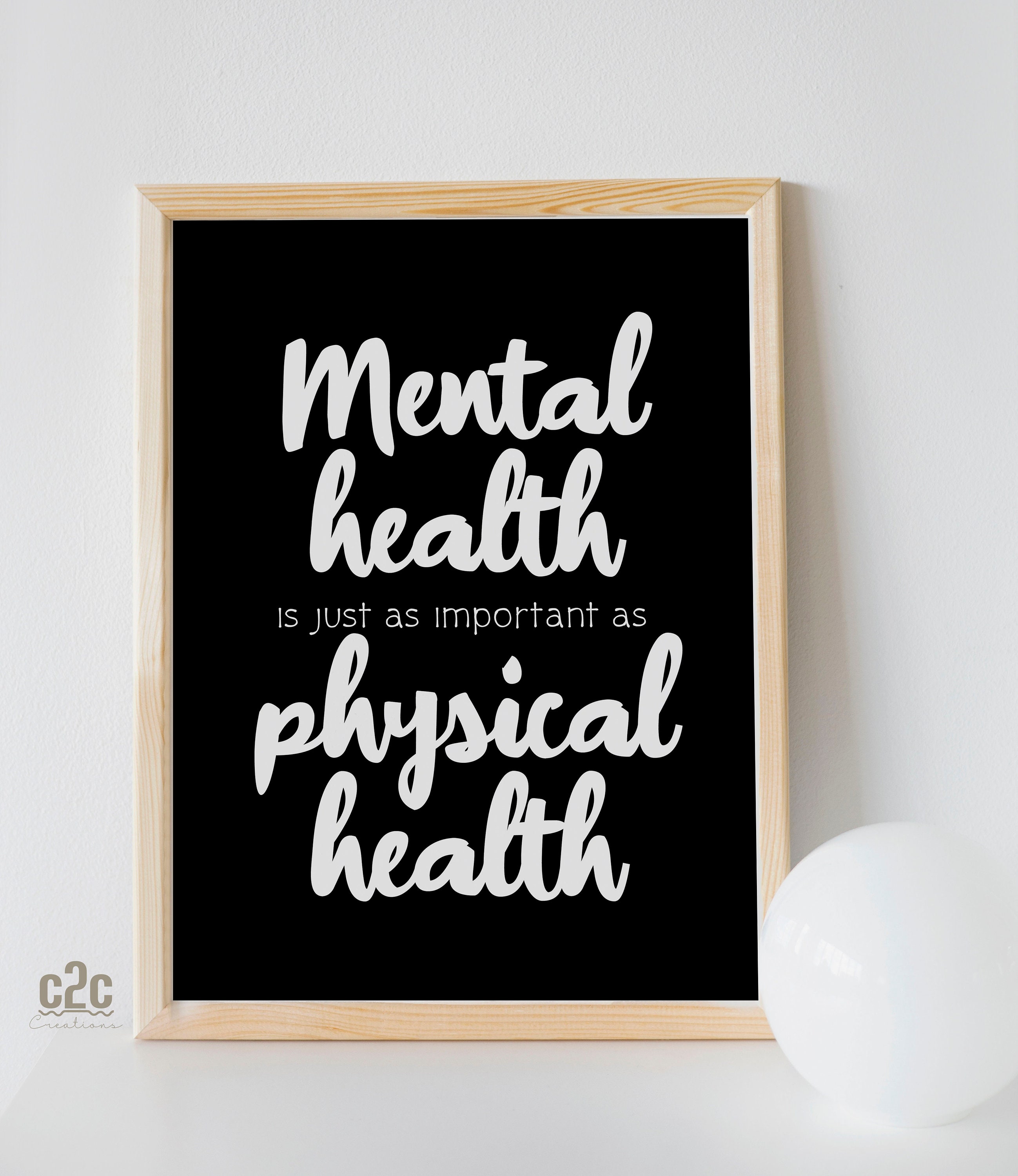Mental Health Poster, Wellness Wall Decor, Digital Download, Printable ...