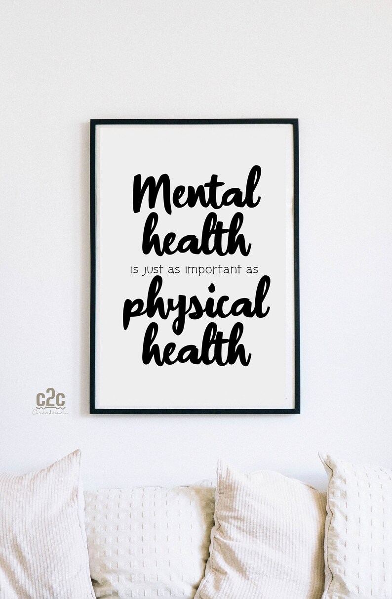 Mental Health Poster, Wellness Wall Decor, Digital Download, Printable ...