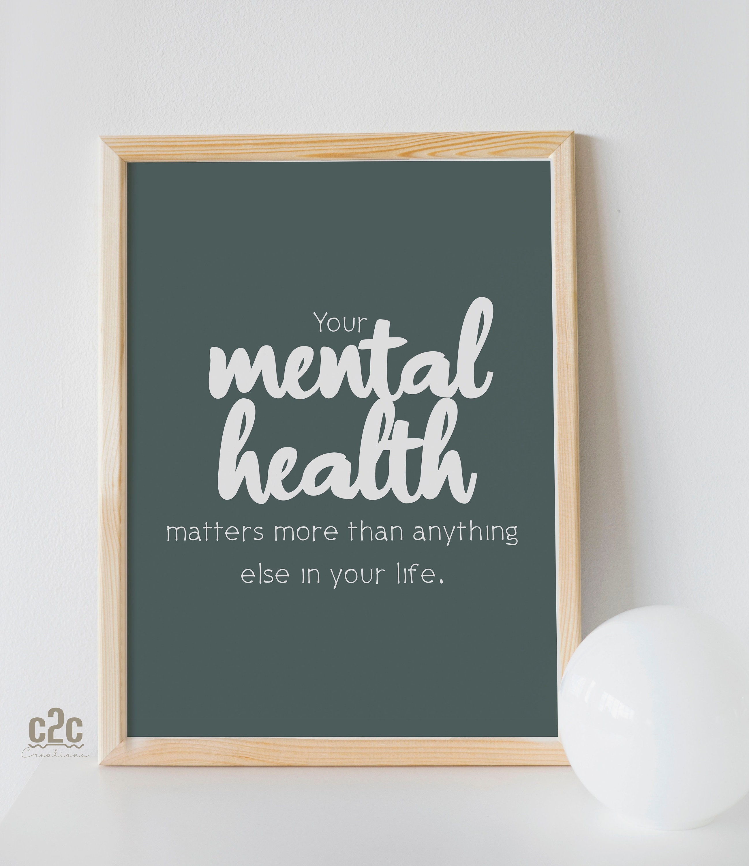Mental Health Poster, Wellness Wall Decor, Digital Download, Printable ...
