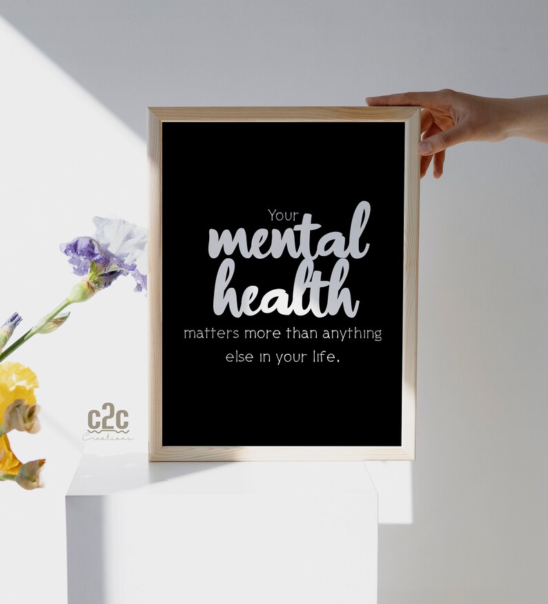 Mental Health Poster, Wellness Wall Decor, Digital Download, Printable ...