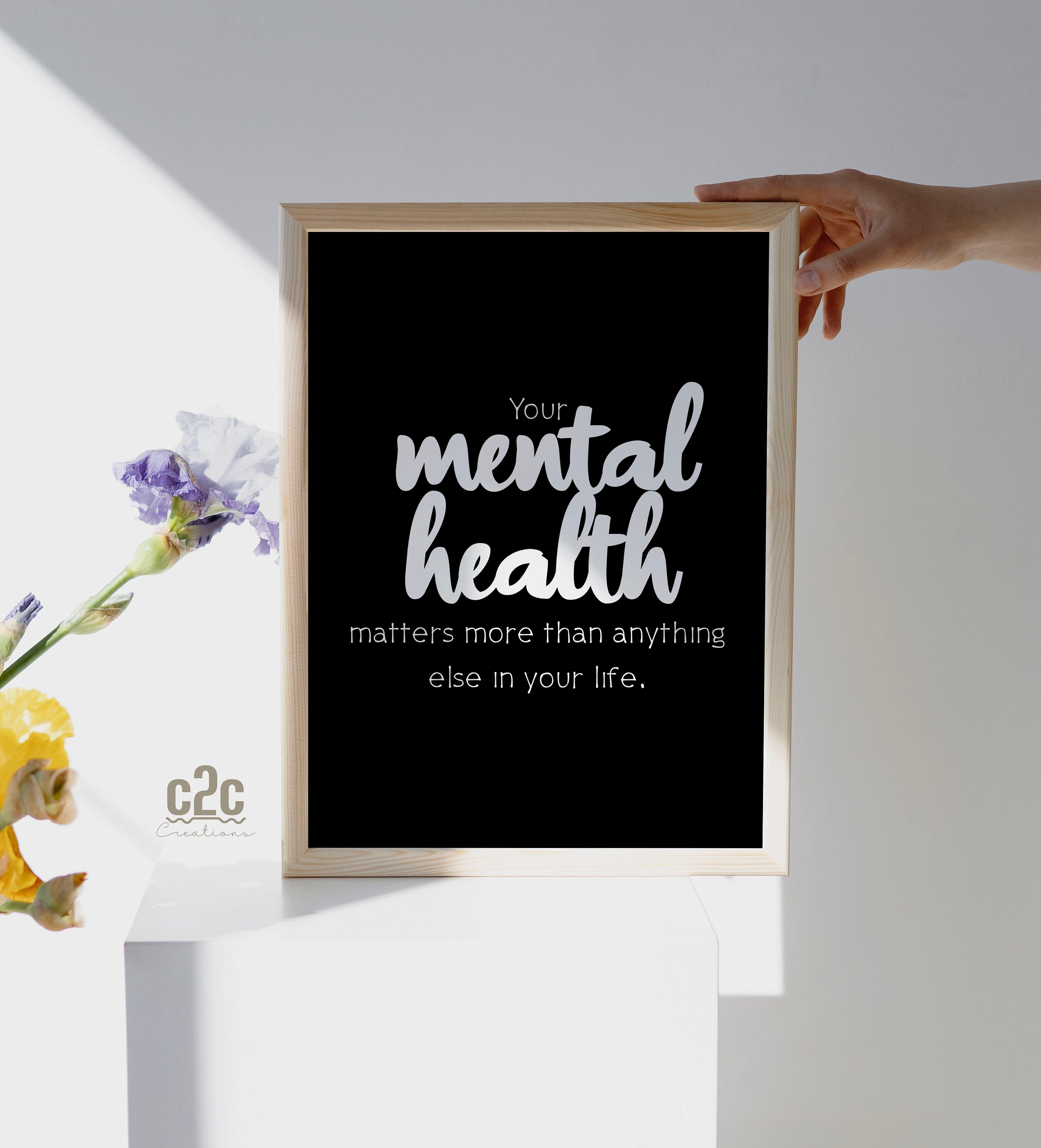 Mental Health Poster, Wellness Wall Decor, Digital Download, Printable ...