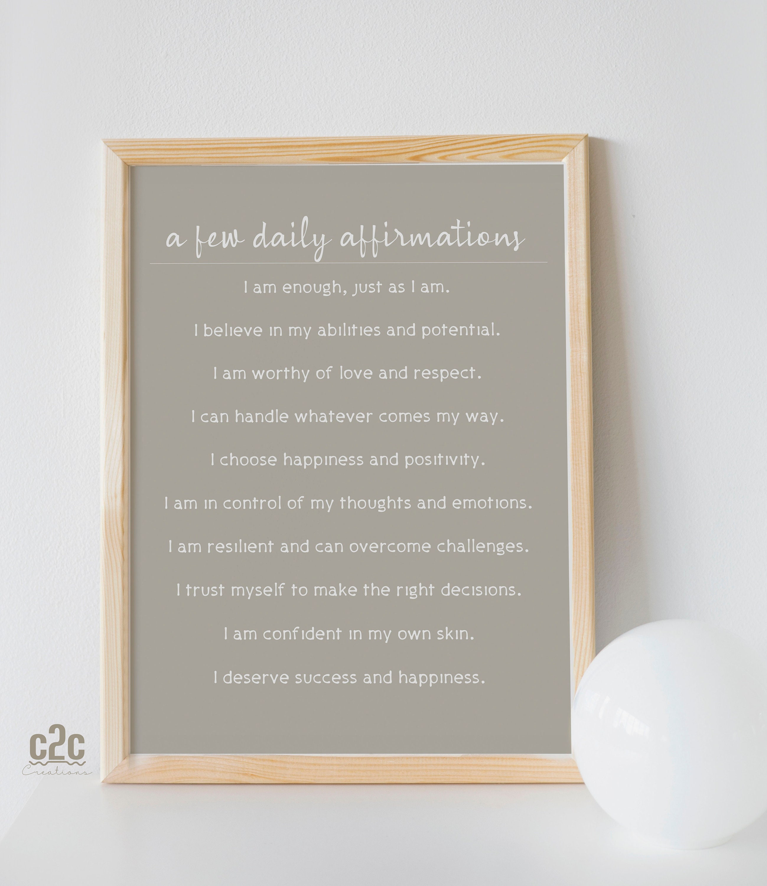 Affirmations Poster, Digital Download, Printable Wall Art, Meditation ...