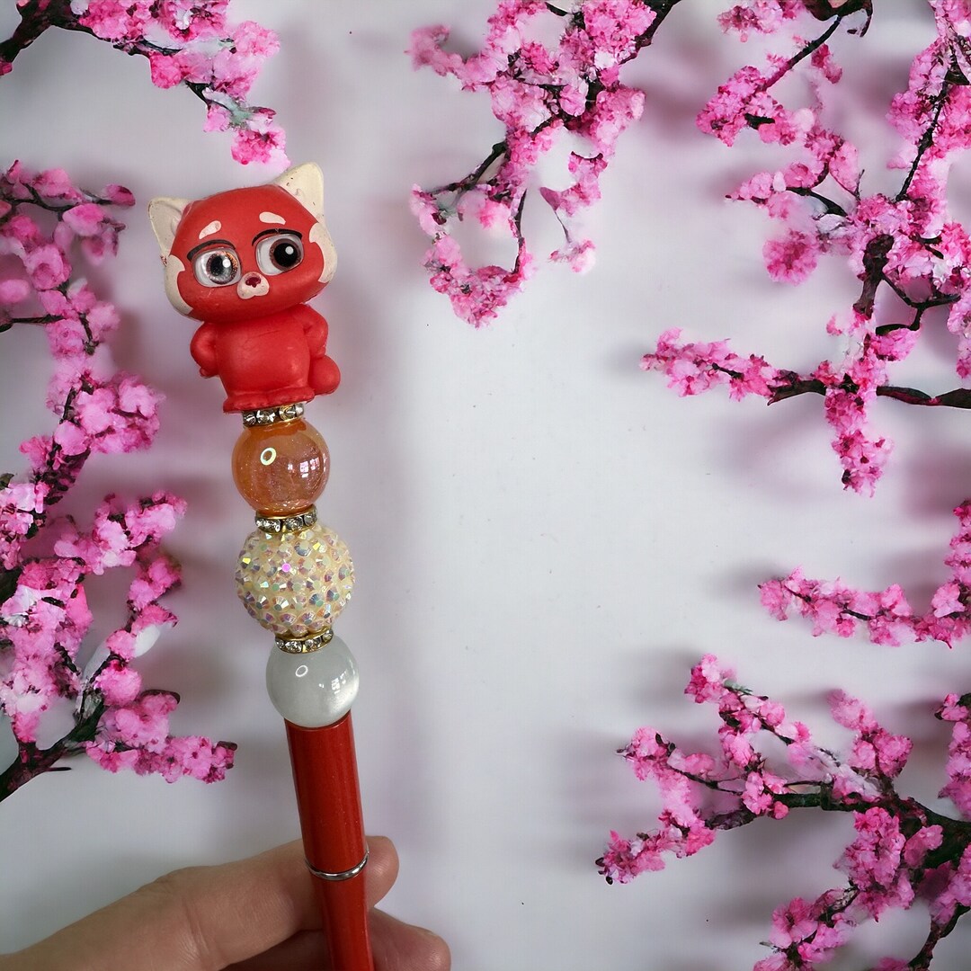 Beaded Pen Custom Unique Gift Ideas Turning Red Red Panda - Etsy