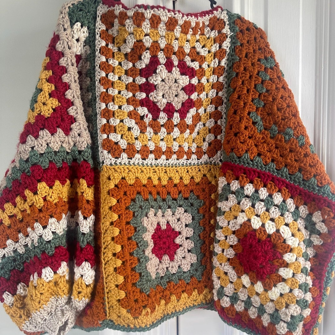Oversized Granny Square Sweater - Etsy