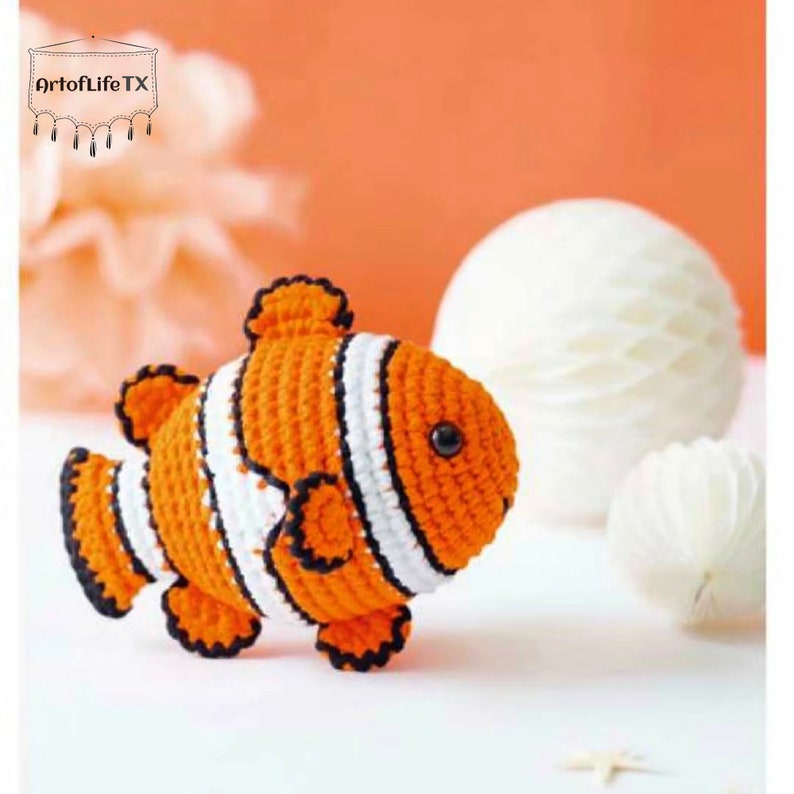 Clownfish Purse Bag Charms, Crocheted Keyrings, Anemonefish Pendant ...