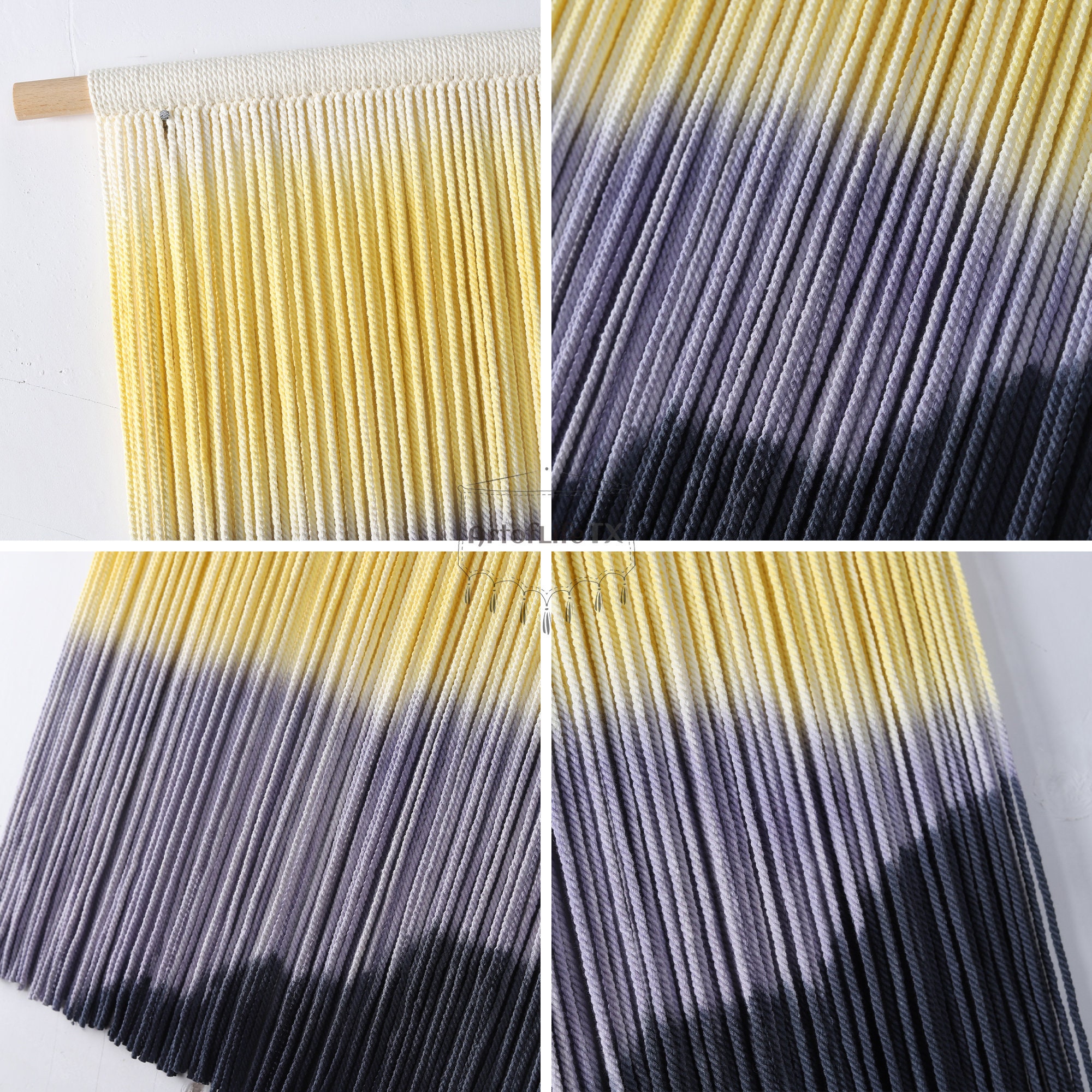 Sunrise Art Macrame Wall Hanging, Sunset Macrame Wall Art, Dip Dye ...