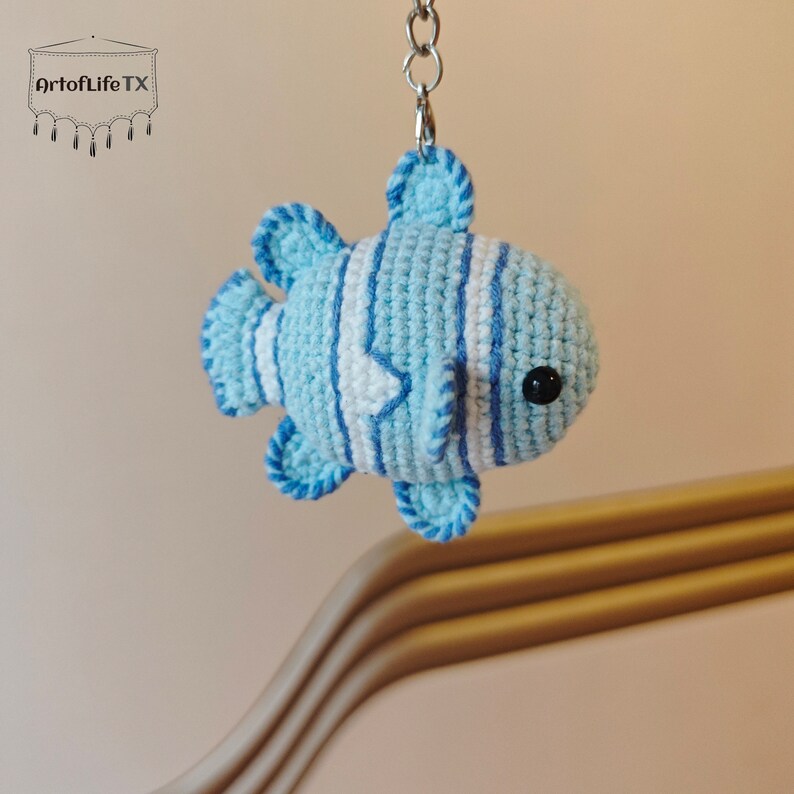 Clownfish Purse Bag Charms, Crocheted Keyrings, Anemonefish Pendant ...