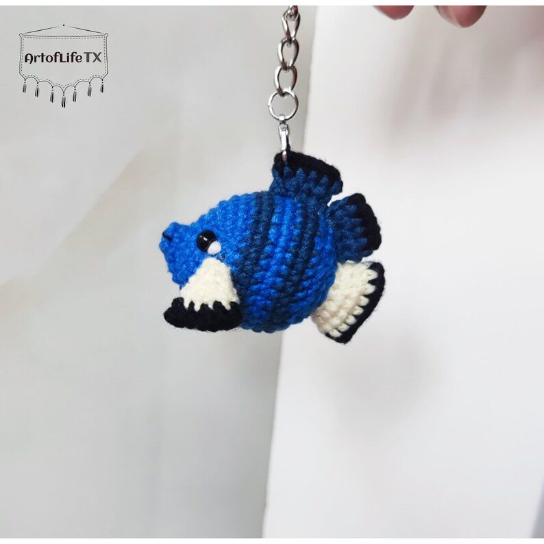 Clownfish Purse Bag Charms, Crocheted Keyrings, Anemonefish Pendant ...