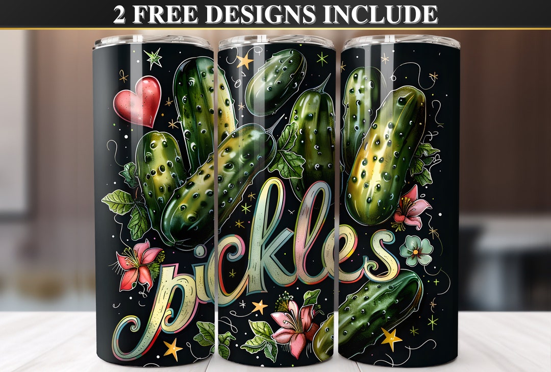 Funny Pickles Tumbler Wrap PNG Quirky Dill Pickle Design Digital ...