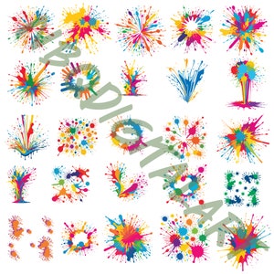Colorful Paint Splatter SVG, Splatter Multicolor Svg, Vector, Ink ...