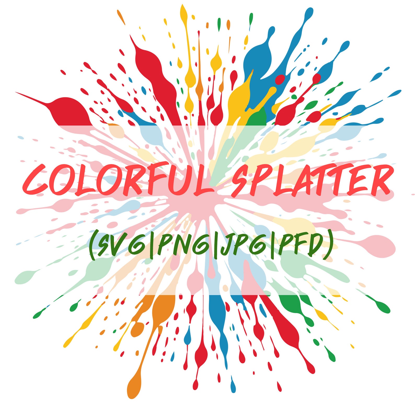 Colorful Paint Splatter SVG, Splatter Multicolor Svg, Vector, Ink ...