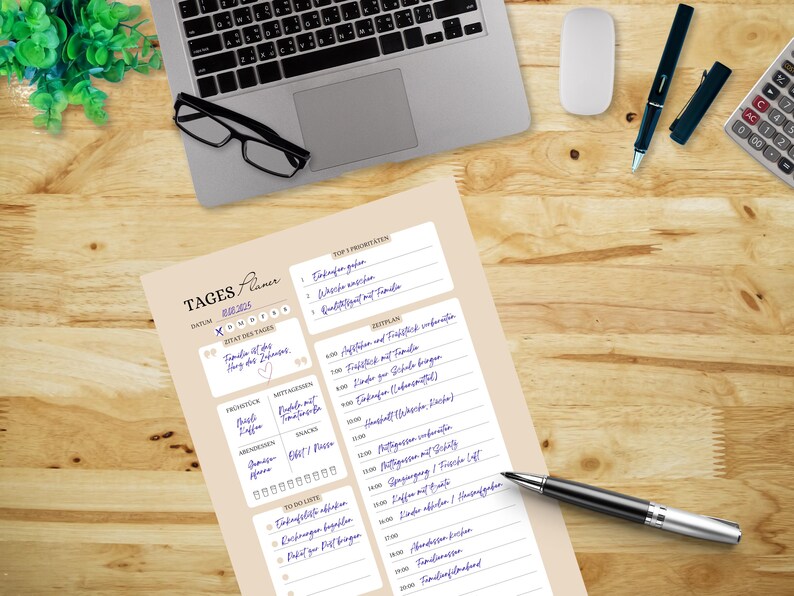 Daily Planner Printable | A3/A4/A5 Printable PDF | Timetable, To-do ...