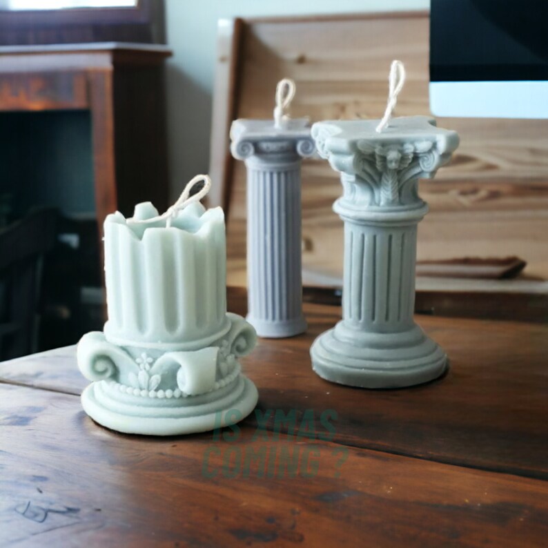 Pillar Silicone Candle Mold European Style Retro Roman Column Rome ...