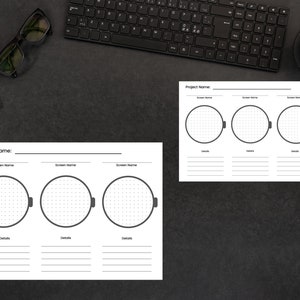 Printable Ui/ux Smart Watch Wireframe Sketch Guide Template - Etsy