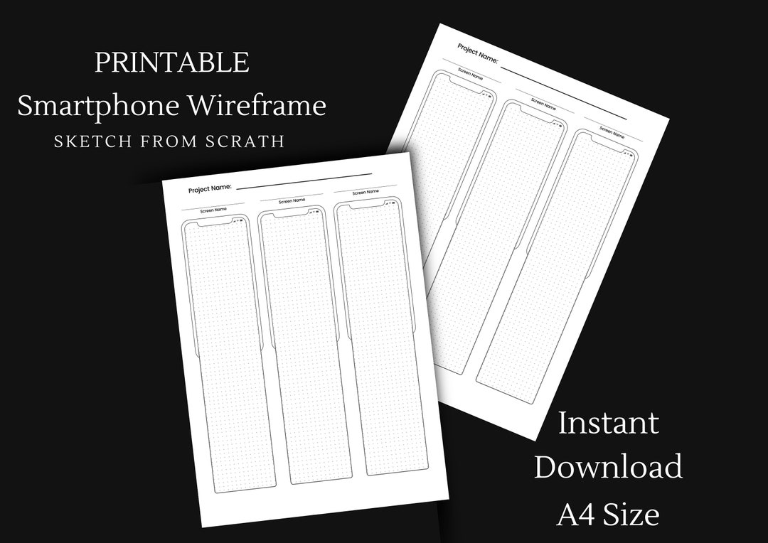 Printable Ui/ux Smartphone Wireframe Sketch Guide Template - Etsy