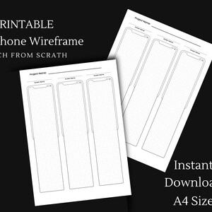 Printable Ui/ux Smartphone Wireframe Sketch Guide Template - Etsy