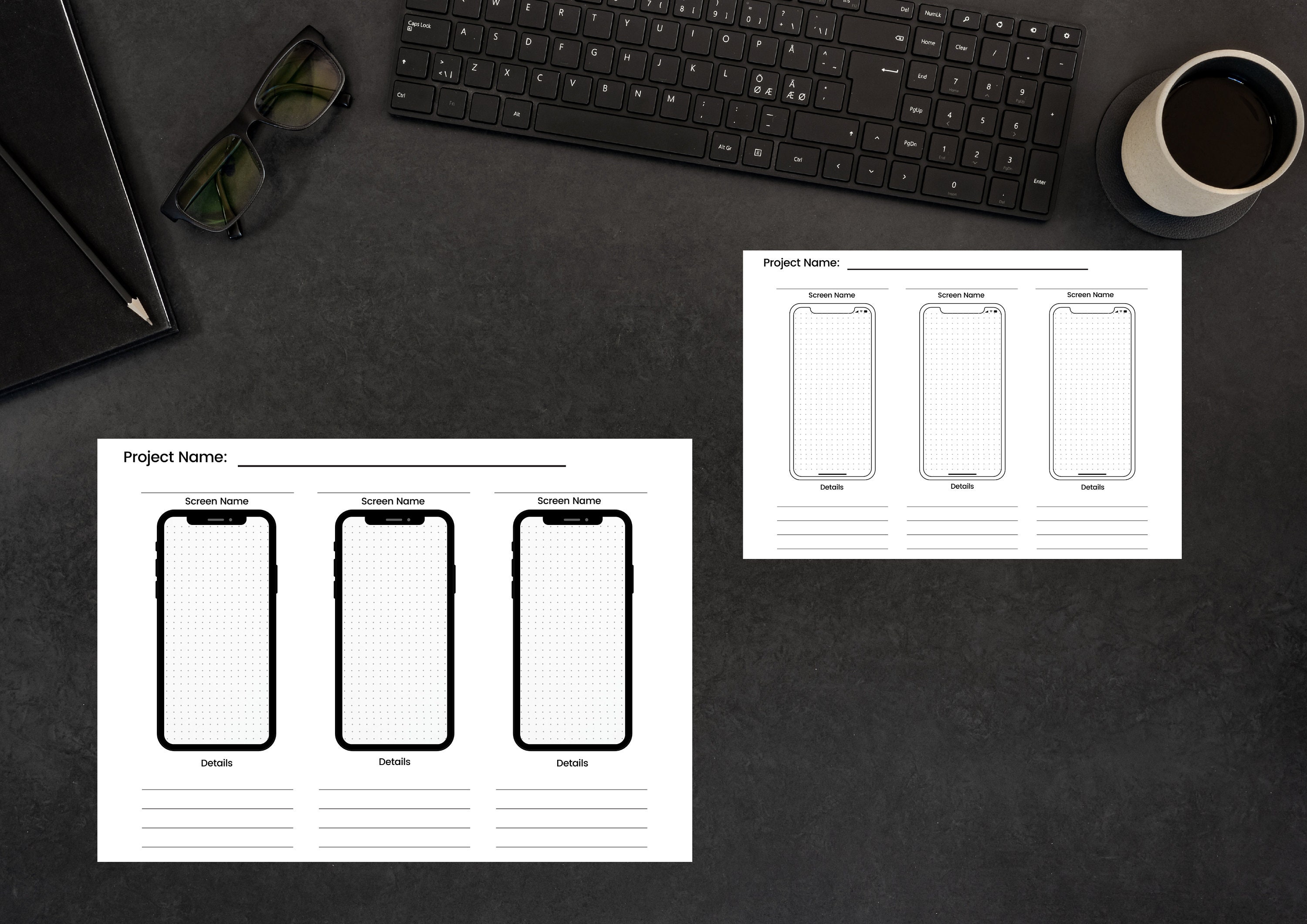 Printable Ui/ux Smartphone Wireframe Sketch Guide Template - Etsy