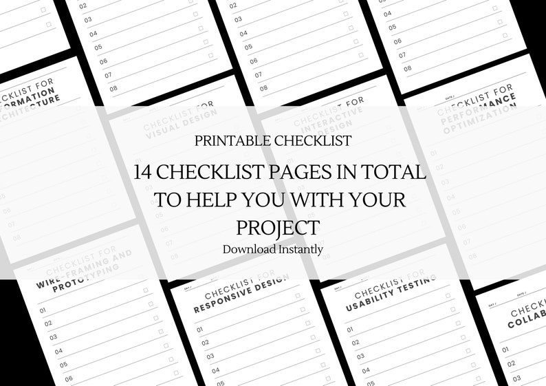 Printable UI/UX Checklists Template - Etsy
