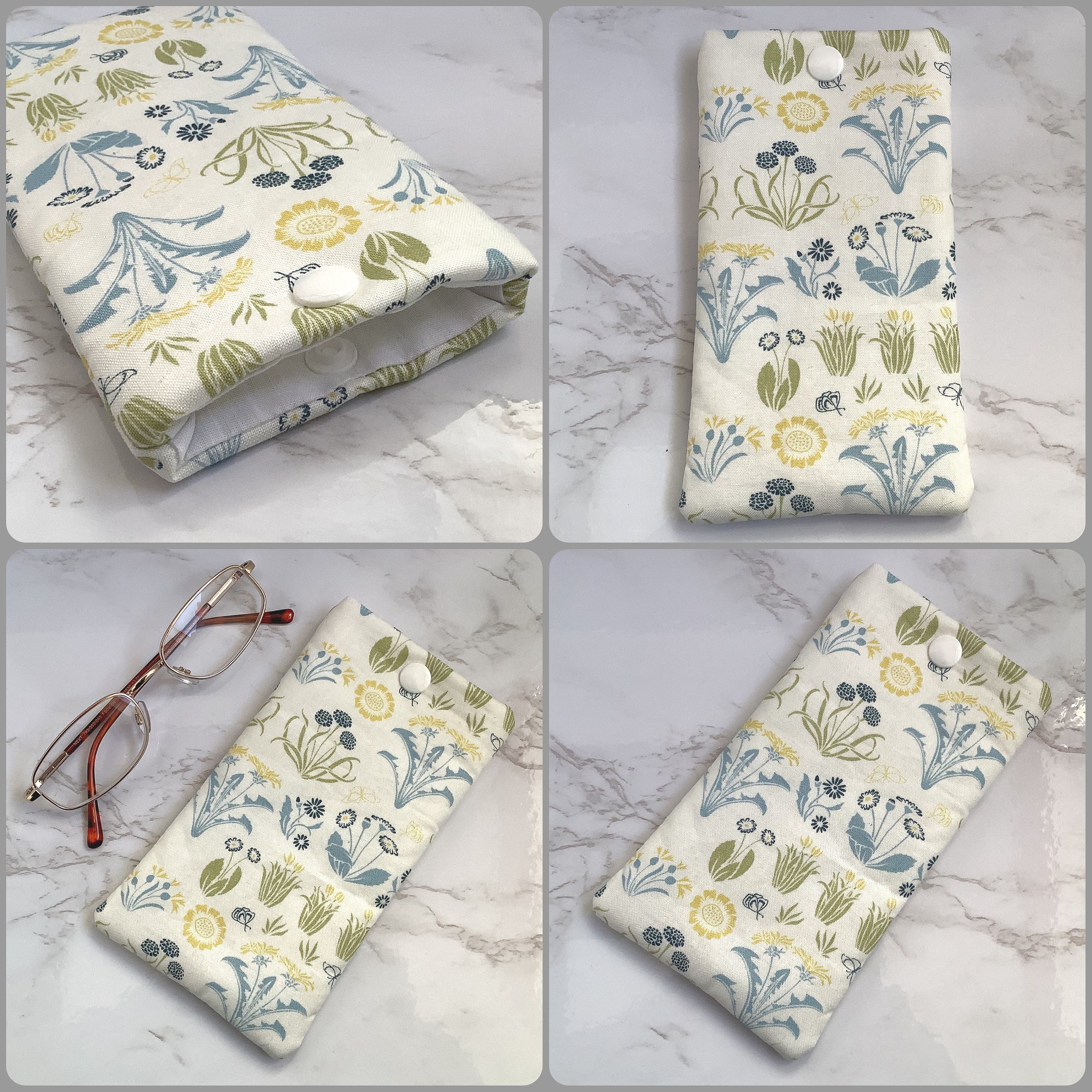 Handmade Floral Fabric Soft Padded Glasses Case/fabric Glasses Pouch ...