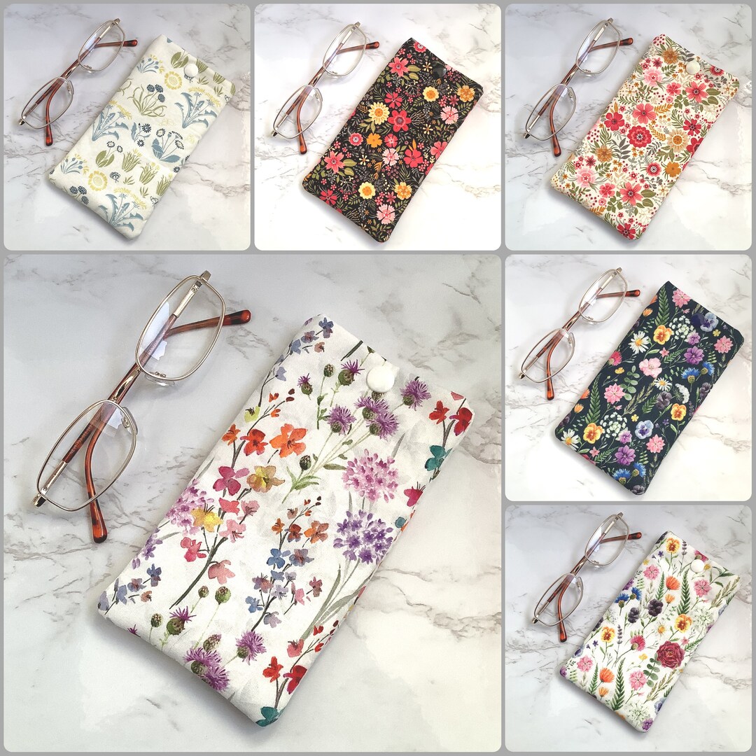 Handmade Floral Fabric Soft Padded Glasses Case/fabric Glasses Pouch ...