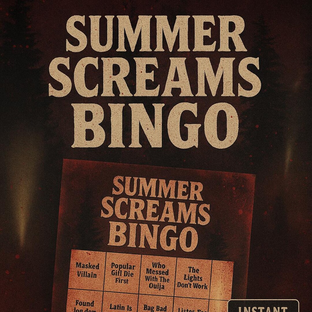 Summer Scream Bingo Printable Horror Bingo Game for Book & Movie Lovers ...