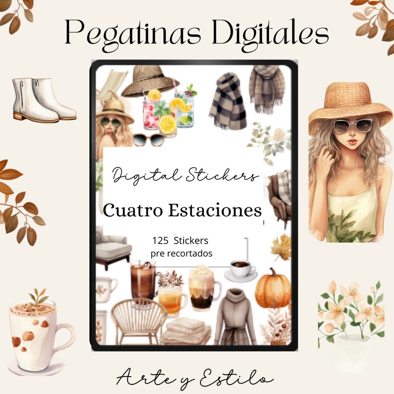 Calcomanías Digitales De Temporada Para Goodnotes, Calcomanías ...