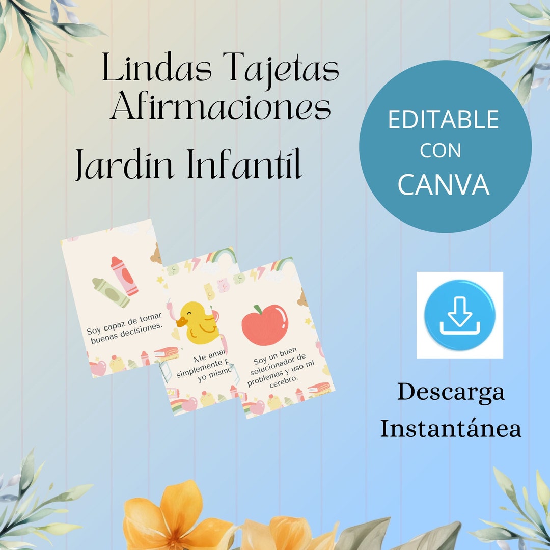 Tarjetas De Afirmación Para Niños,en Español, Frases Positivas Para ...