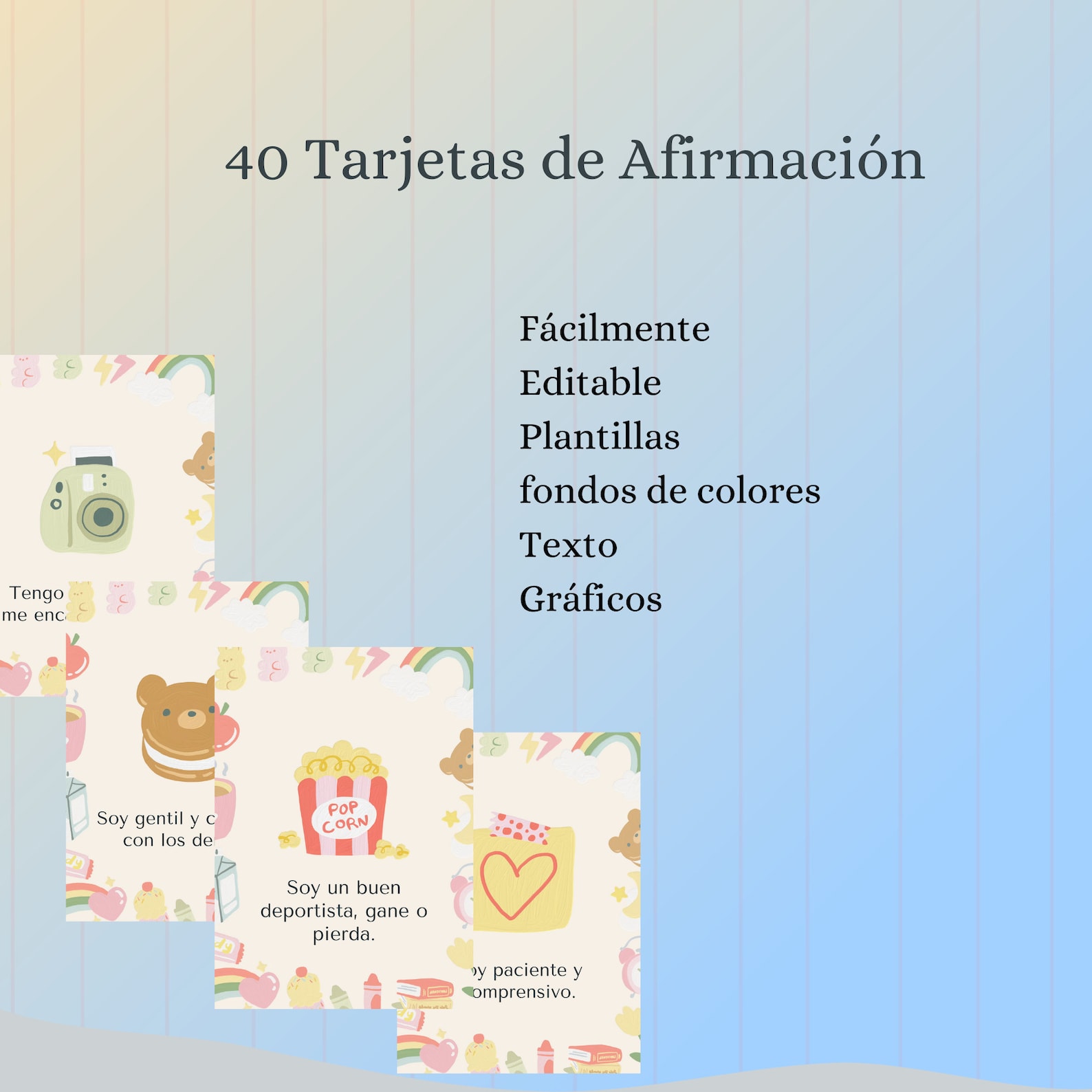 Tarjetas De Afirmación Para Niños,en Español, Frases Positivas Para ...