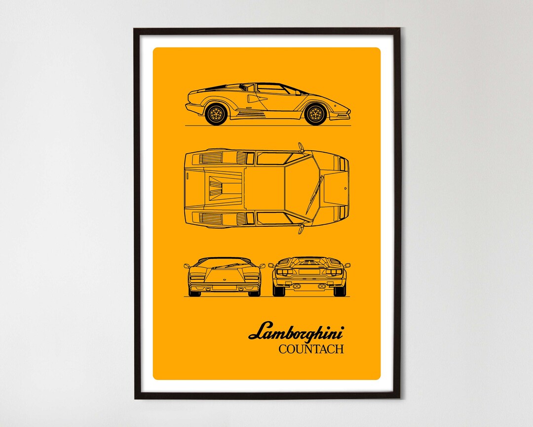 Lamborghini Countach Poster Print, Lamborghini Poster, Birthday Gifts ...