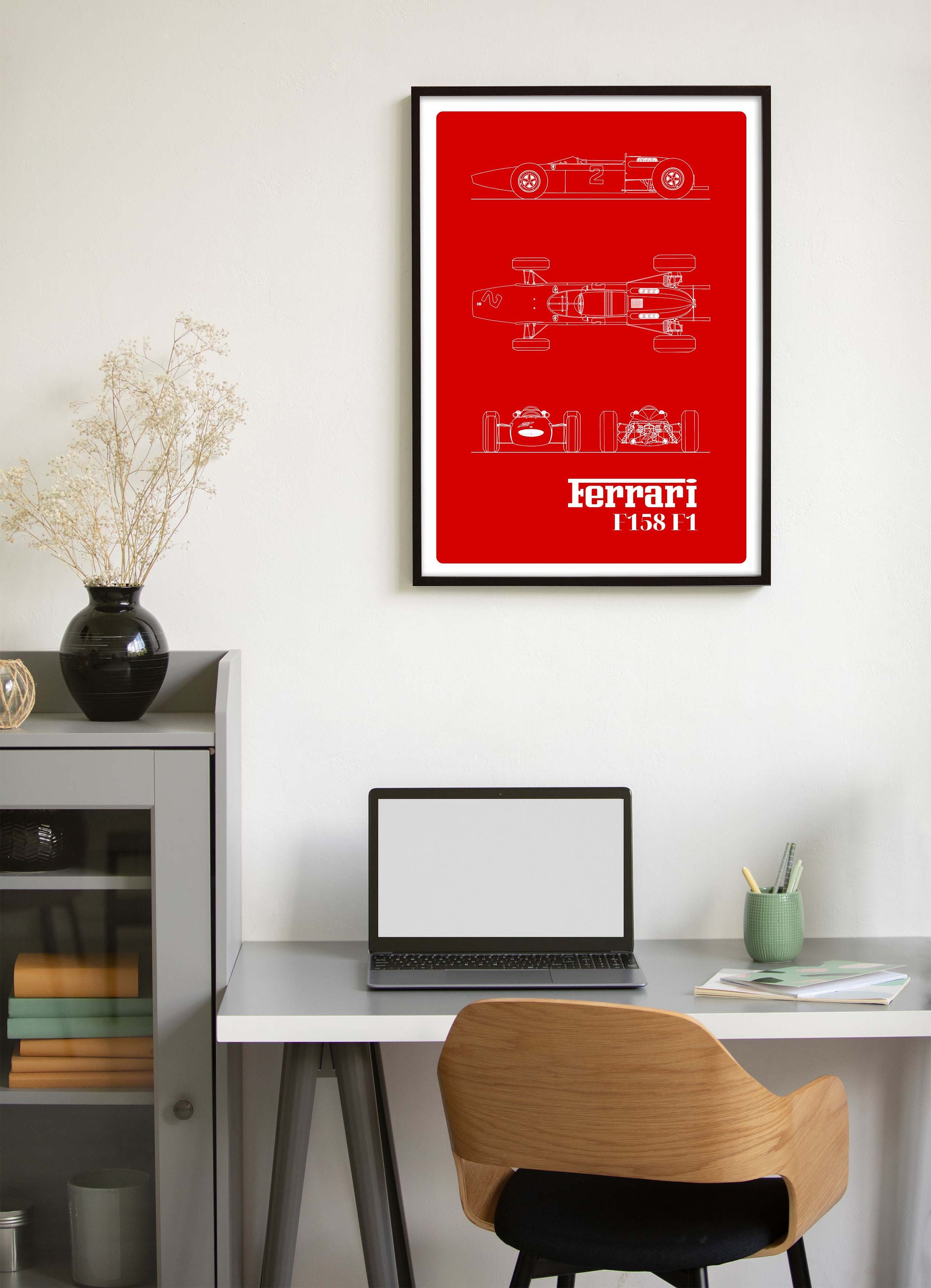 Vintage Formula 1 Ferrari F158 Poster Print, Vintage Ferrari Wall Art ...