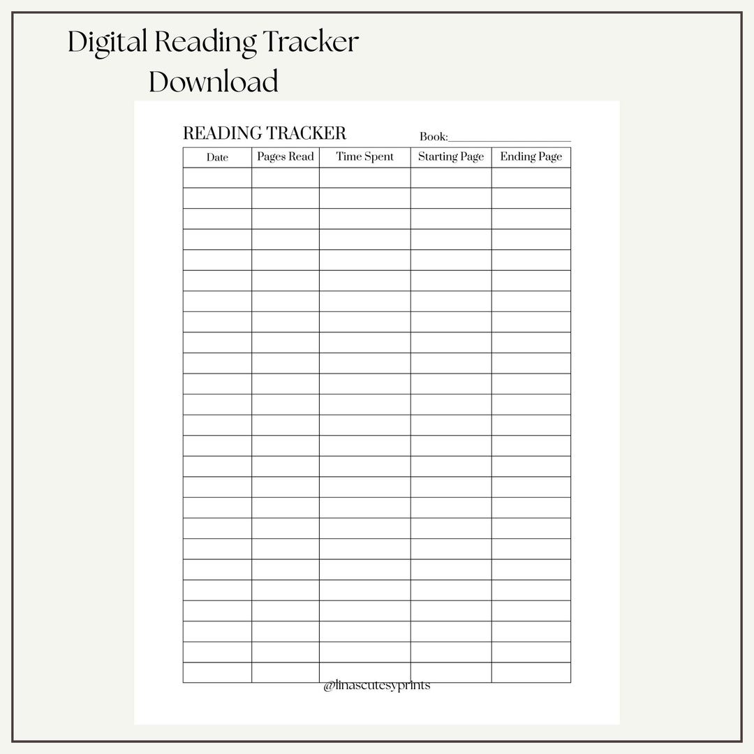 Reading Tracker Printable, Daily Reading Log, Book Progress Tracker ...