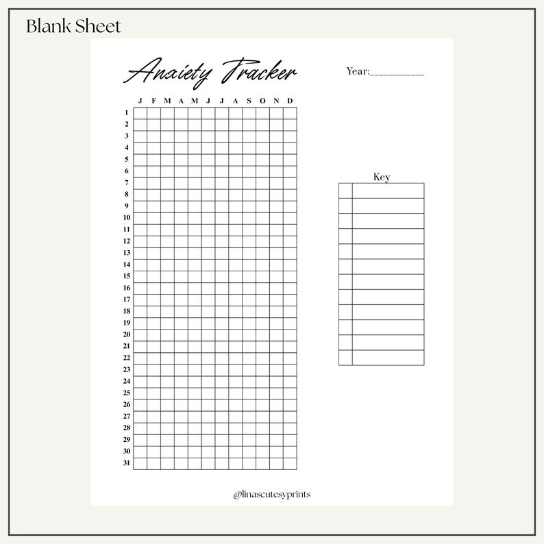 Anxiety Tracker Printable Bundle | Yearly Anxiety Log, Mental Health ...