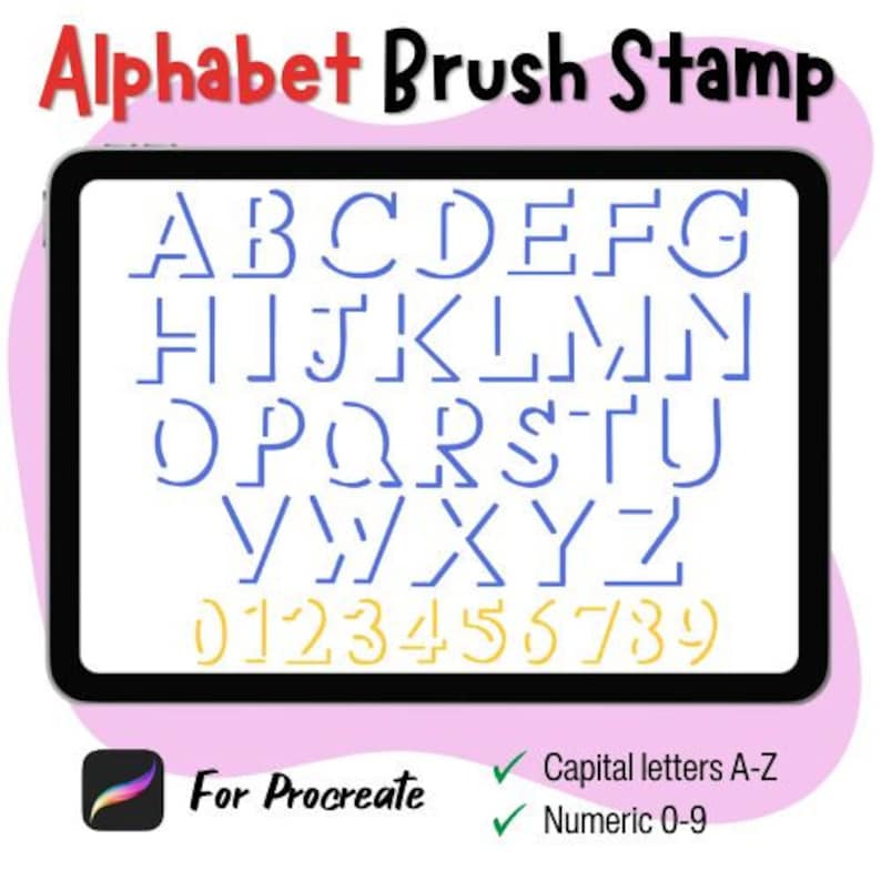 Shadow Alphabet,alphabet Brush Stamps,procreate Alphabet Brush Stamps ...