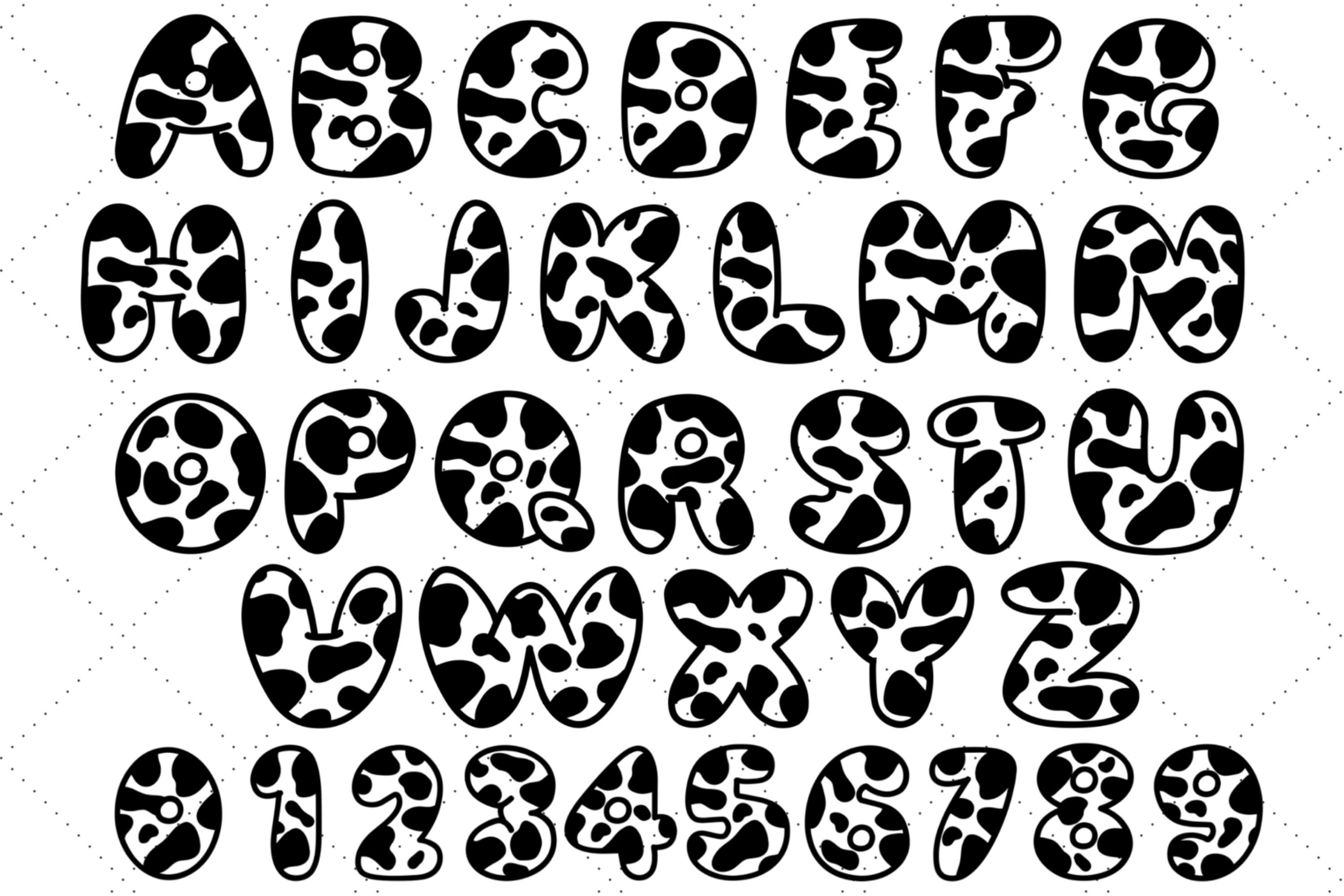 Cow Skin Alphabet,animal Alphabet Brush Stamp,alphabet Brush Stamps ...