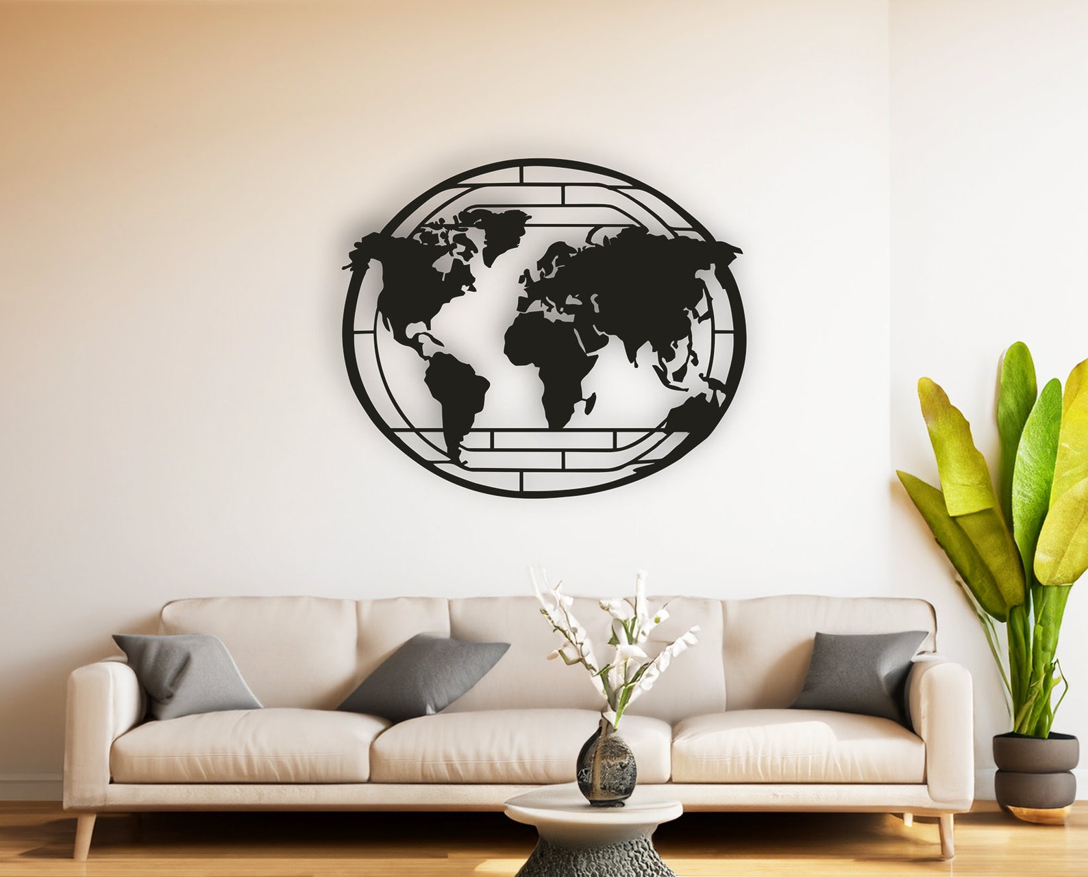 Metal World Map Metal World Map Housewarming Gift Entryway Etsy | My ...
