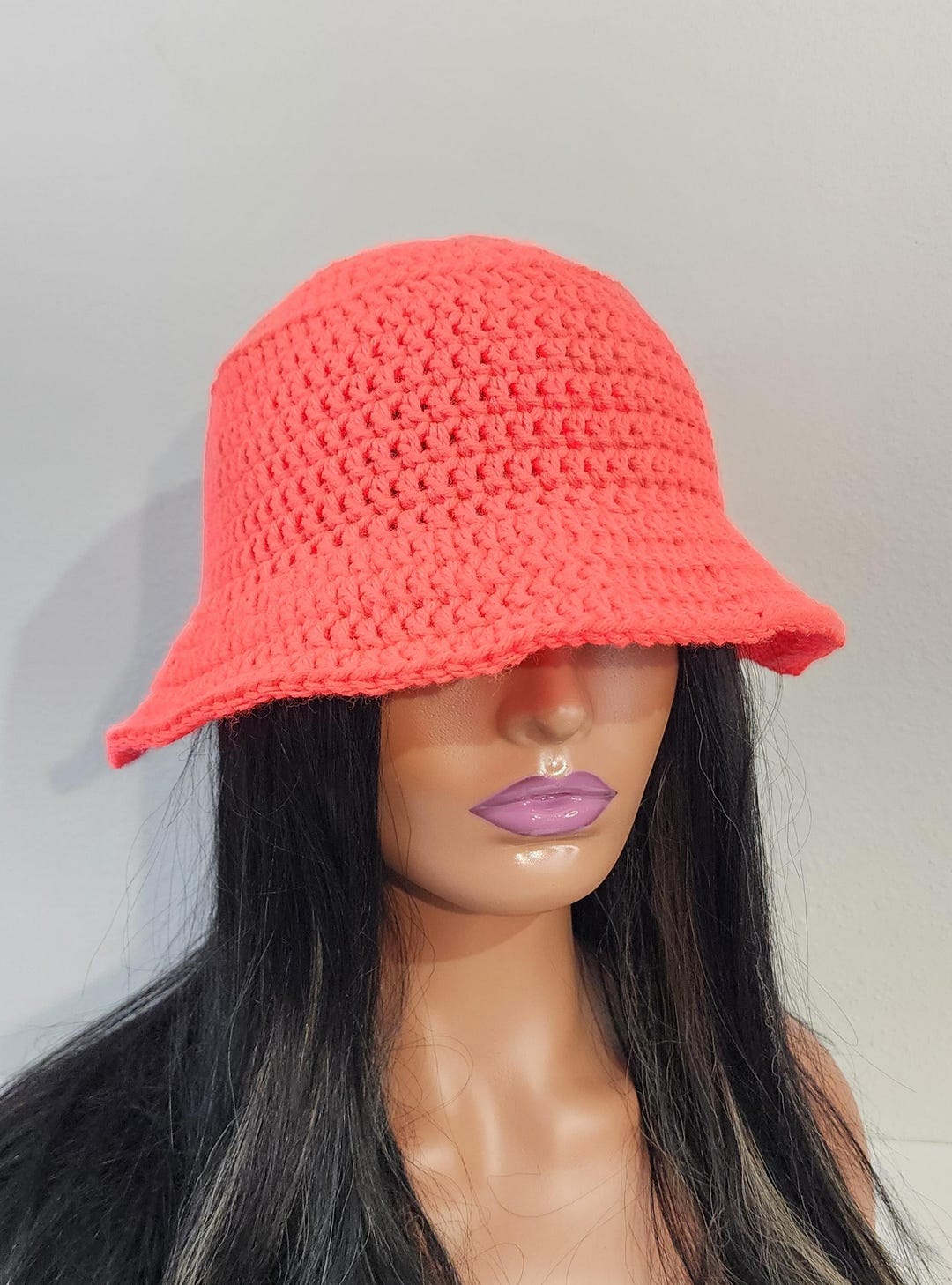Crochet Neon Orange Bucket Hat - Etsy