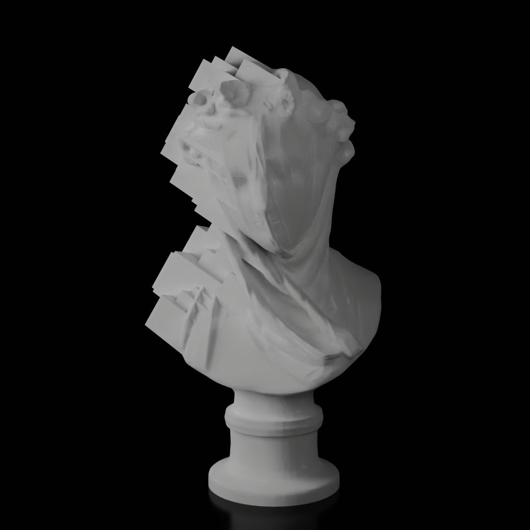 Glitched Veiled Lady Bust| Big Size Desk Gadget Handmade | History ...