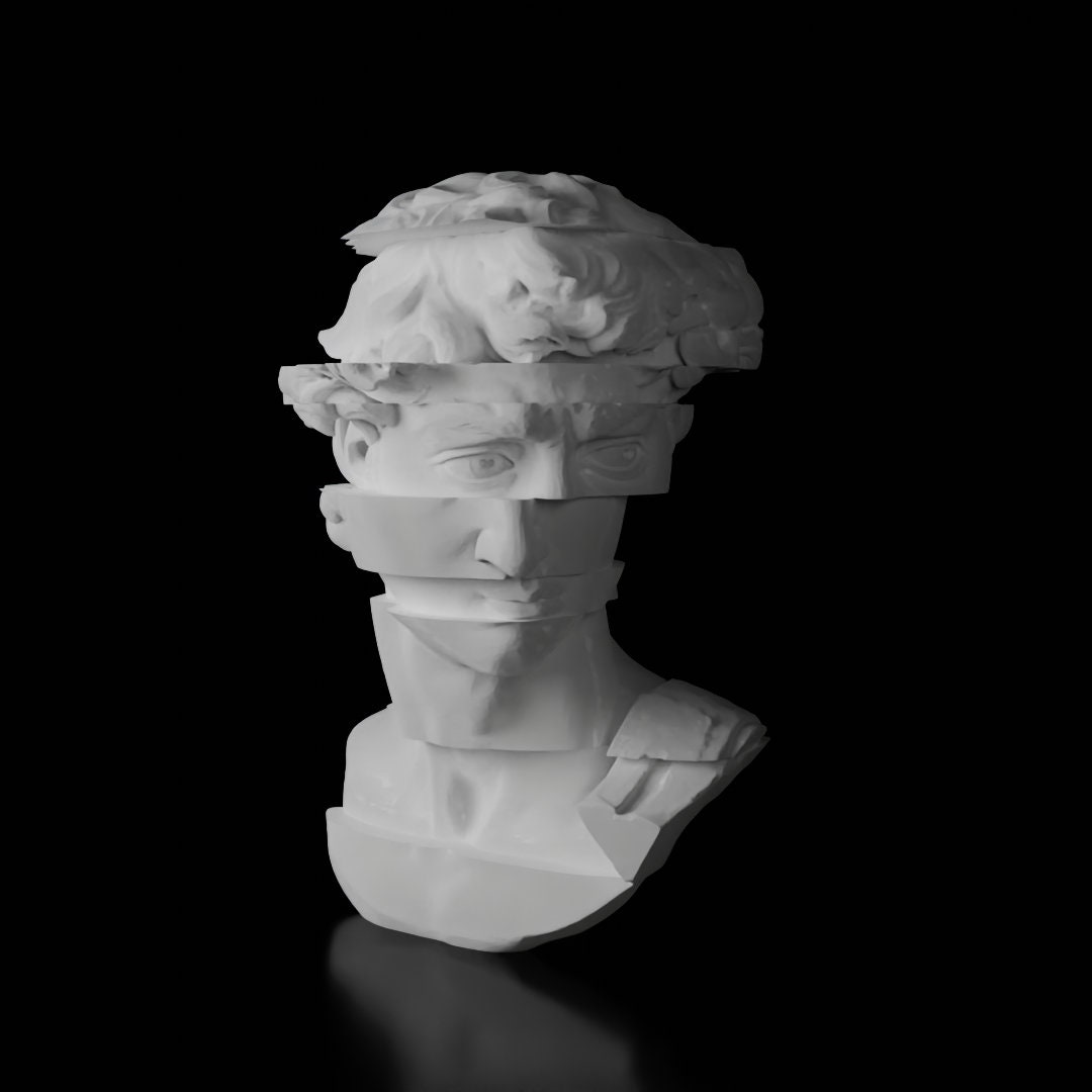 Head of David Glitched | Big Size Desk Gadget Handmade | History ...