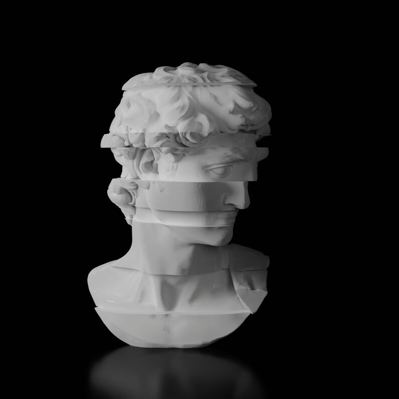 Head of David Glitched | Big Size Desk Gadget Handmade | History ...