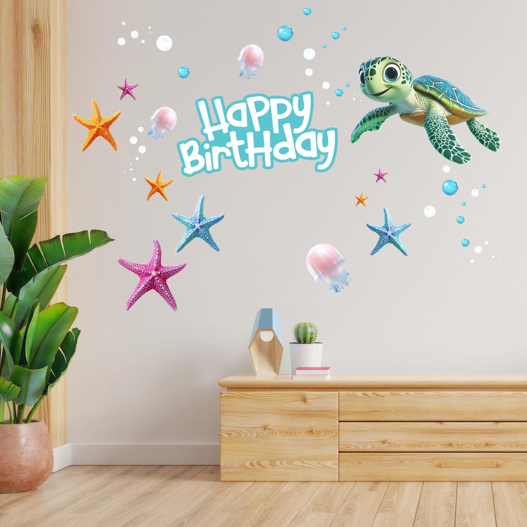 Birthday Wall Vinyl - Reusable Party Wall Decals - Happy Birthday ...