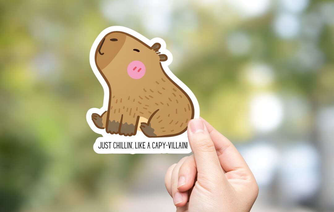 Funny Capybara Chillin Decal Waterproof Sticker Animal Sticker for ...