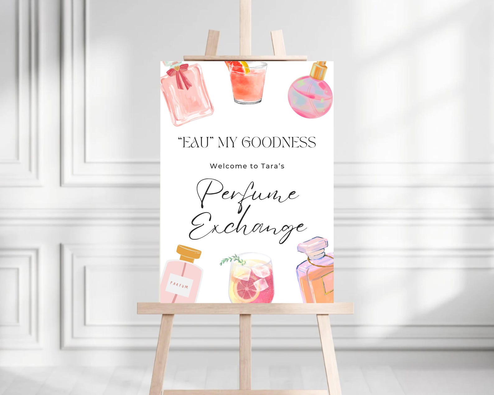 Editable Perfume Exchange Welcome Sign, Party Theme (CANVA Template) - Etsy