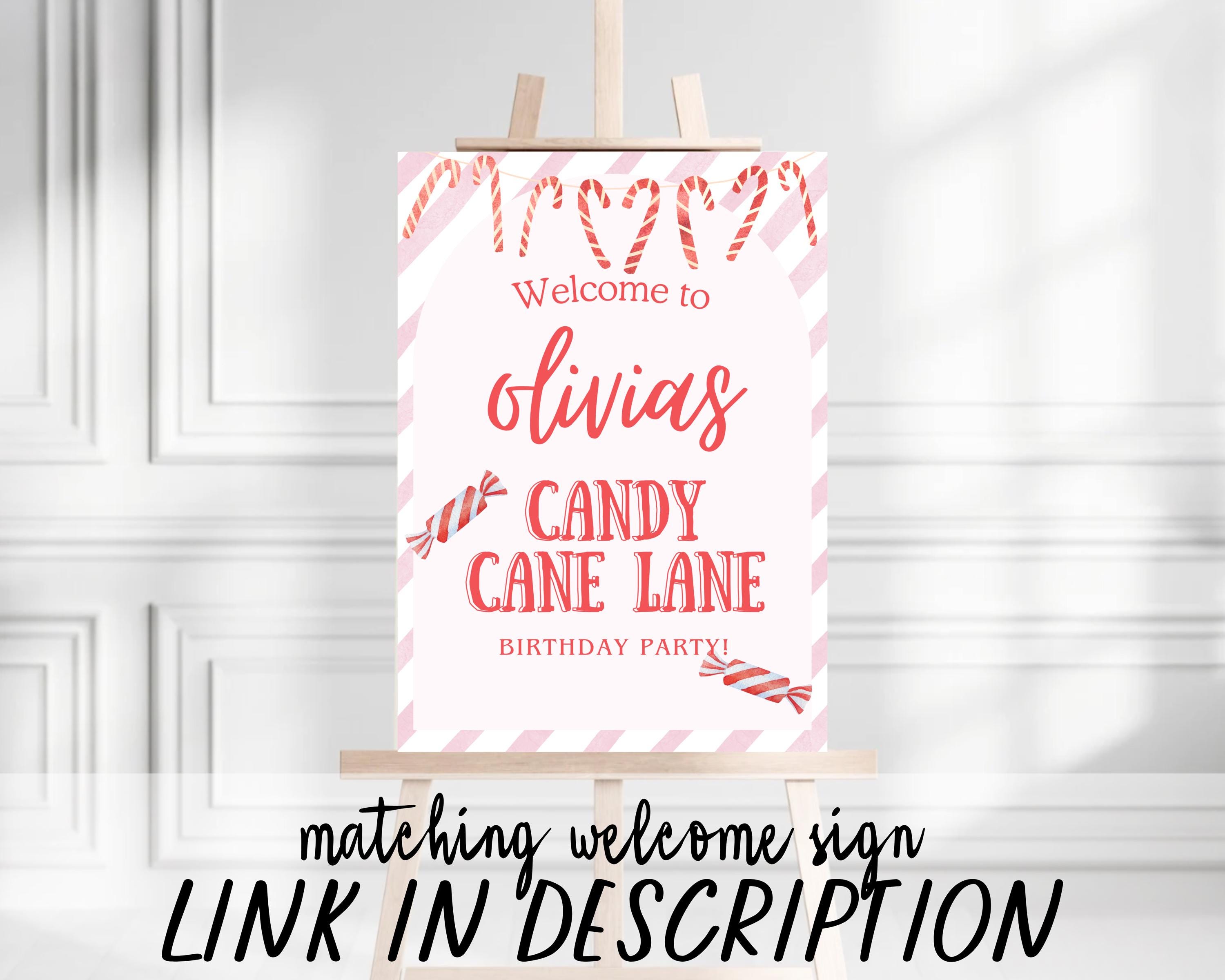 Candy Cane Lane Birthday Invitation Winter Holiday B-day Invite ...