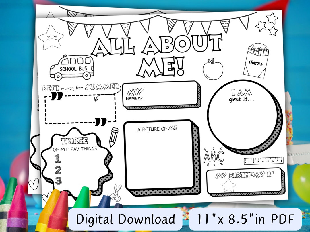 All About Me Worksheet, Back to School Activity, Elementary Ice Breaker ...