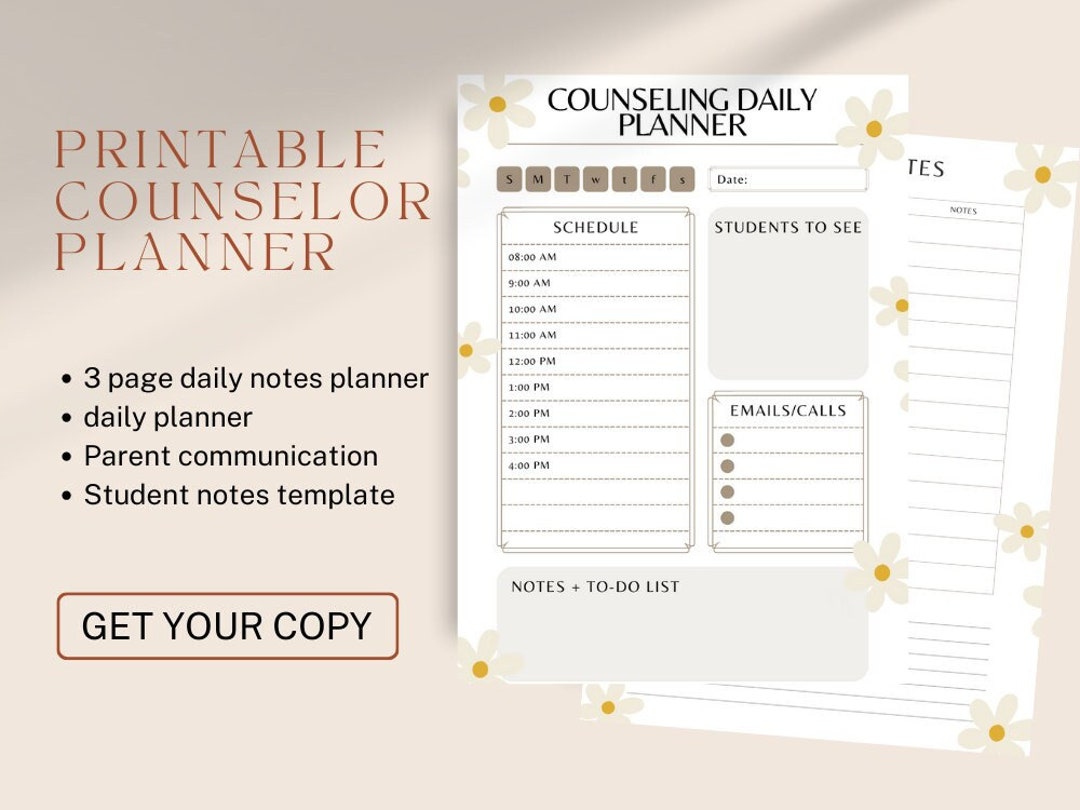 My Counseling Daily Planner, Counselor Organization Tool, My Daily ...