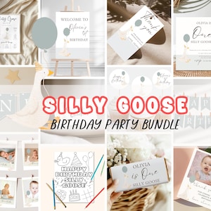 Silly Goose Birthday Party Bundle: Editable Goose Decor (digital) - Etsy