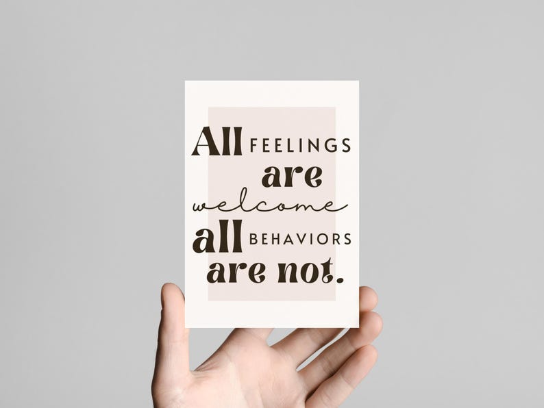 All Feelings Welcome Sign, Teacher Classroom Behavior Art, Counselor ...