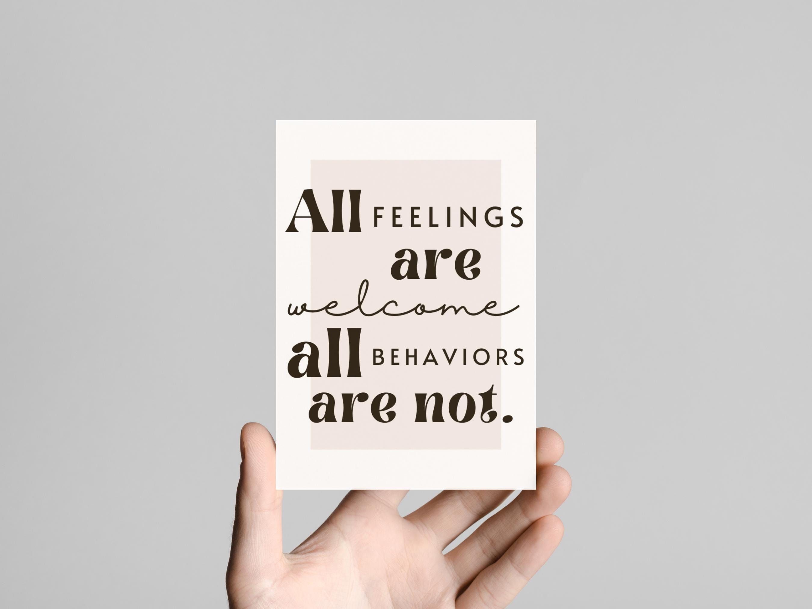 All Feelings Welcome Sign, Teacher Classroom Behavior Art, Counselor ...