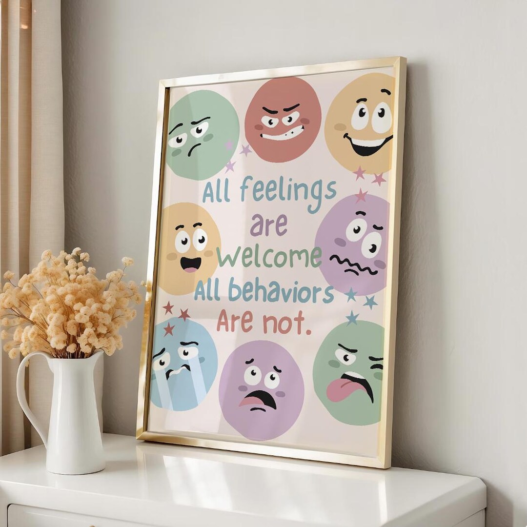 All Feelings Welcome Sign: Calming Corner Classroom Decor (digital ...