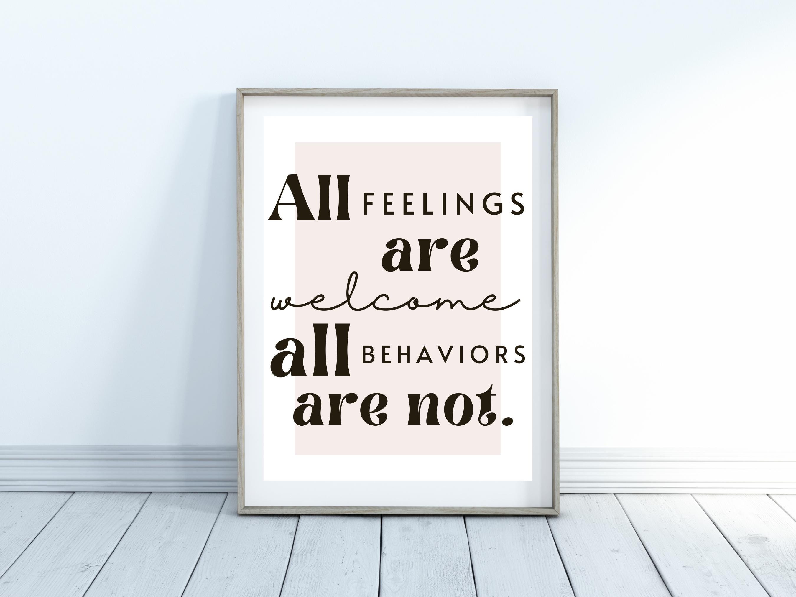 All Feelings Welcome Sign, Teacher Classroom Behavior Art, Counselor ...